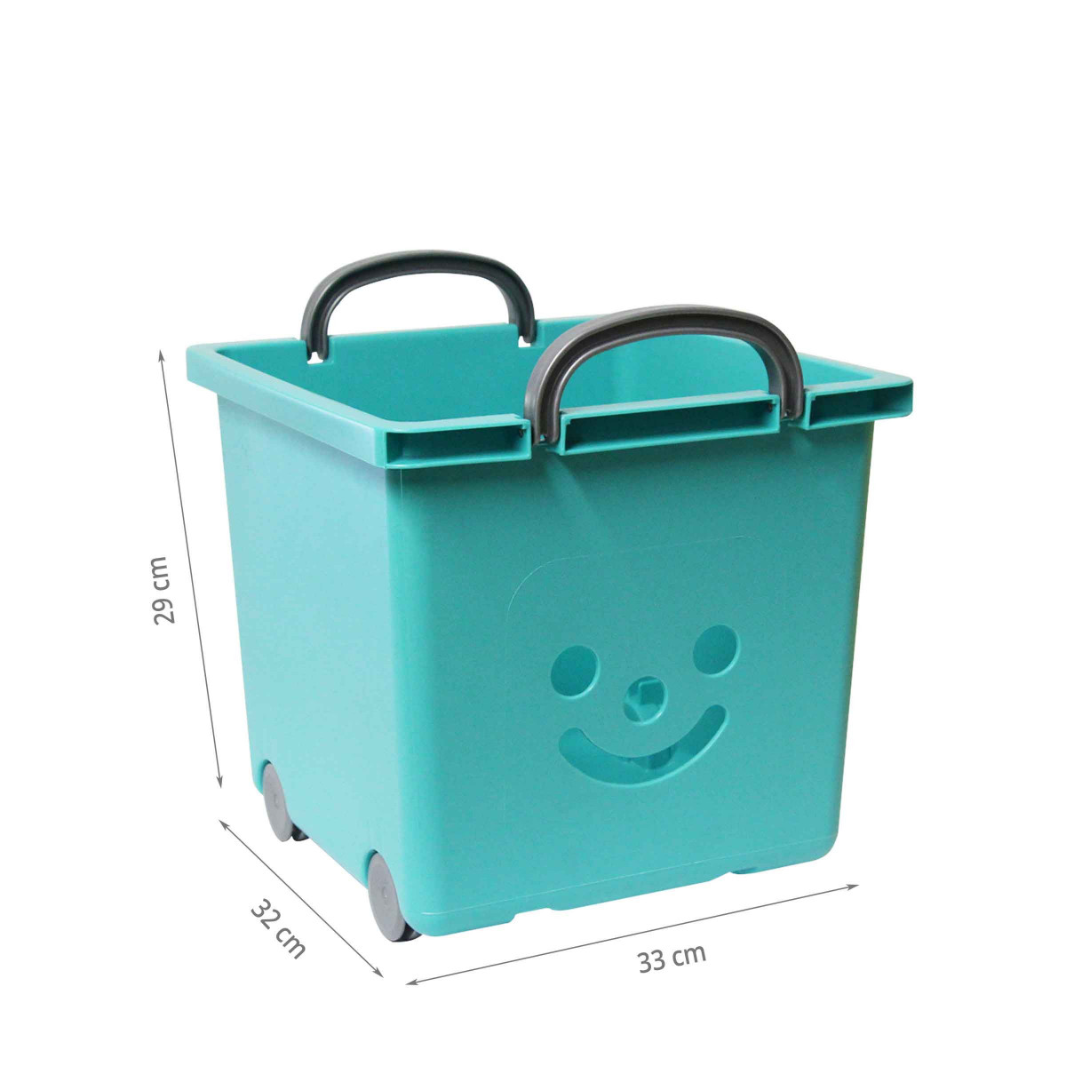 Bac de rangement à roulettes - Emeraude