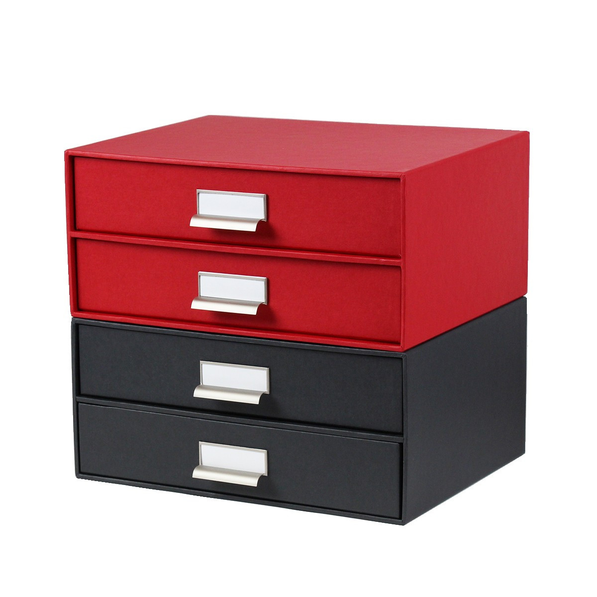 Boîte carton rouge à 2 tiroirs - Archivage
