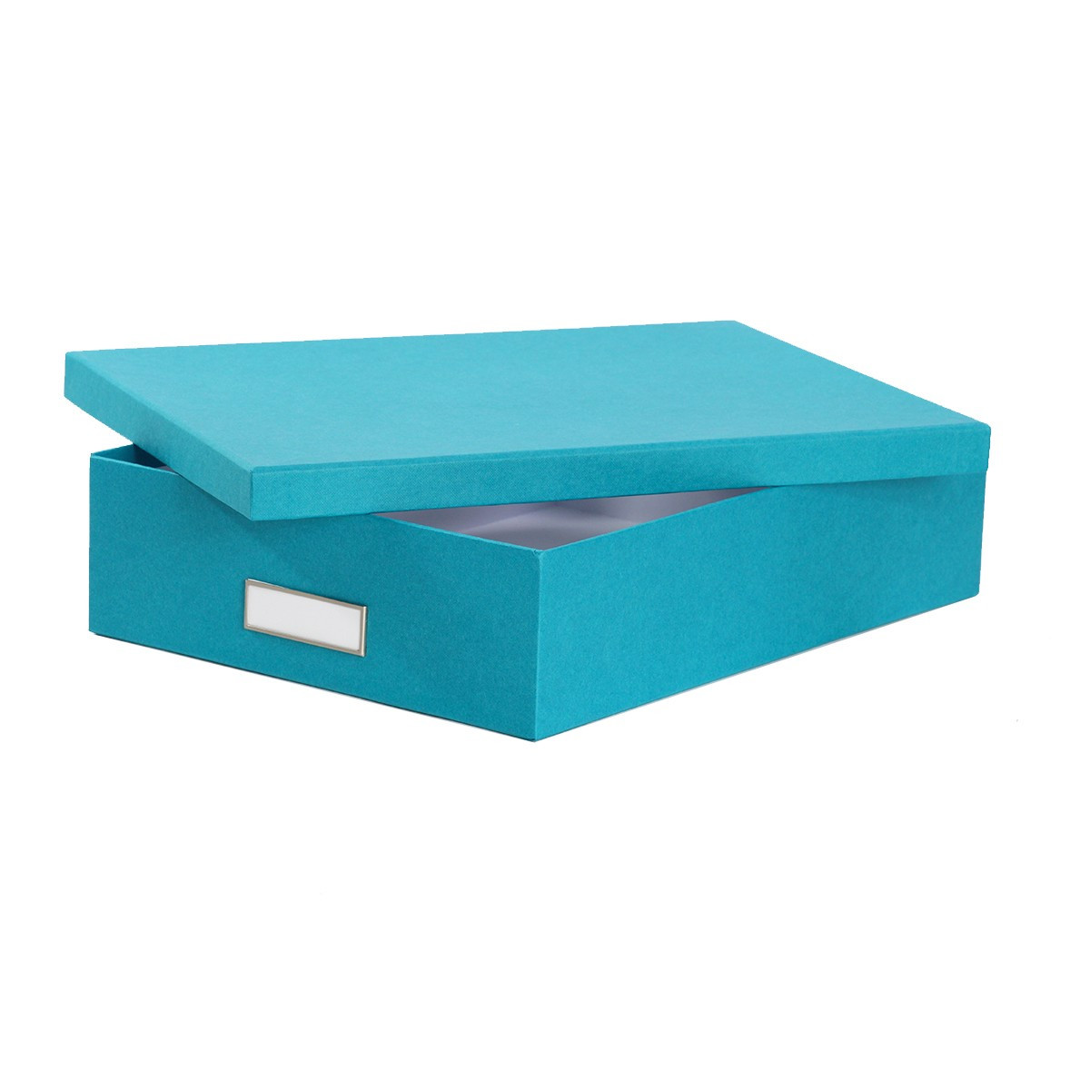 Boîte de rangement A4 en carton turquoise - Rangement bureau