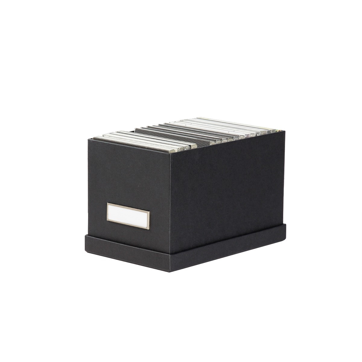 Boîte de rangement à CD en carton gris foncé