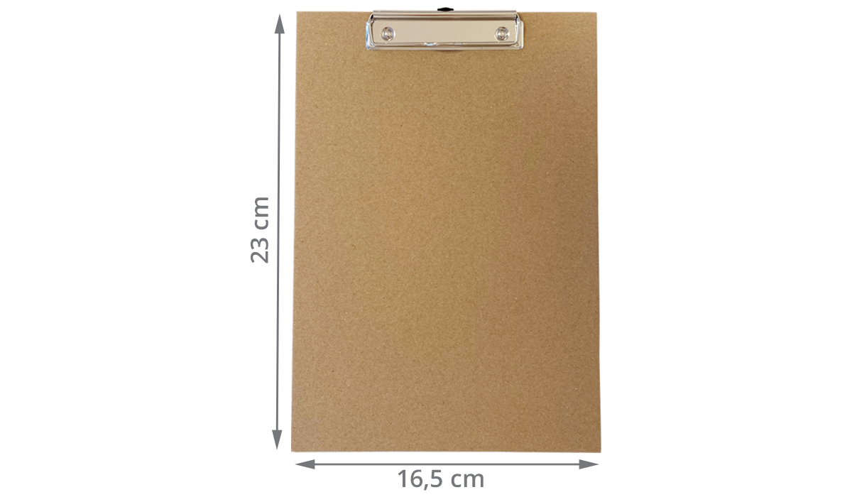 Porte bloc à pince A5 en carton - Couleur kraft